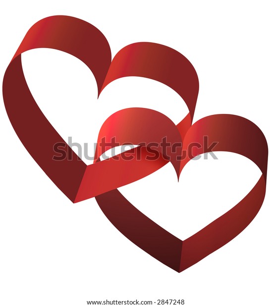 Linked Hearts Stock Illustration 2847248