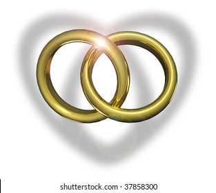 Linked Wedding Rings Casting Shadows Which Stock Illustration 37858300 ...