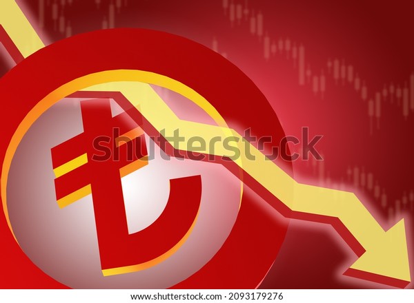 Lira Falling Graph Declining Quotes Turkish Stock Illustration ...