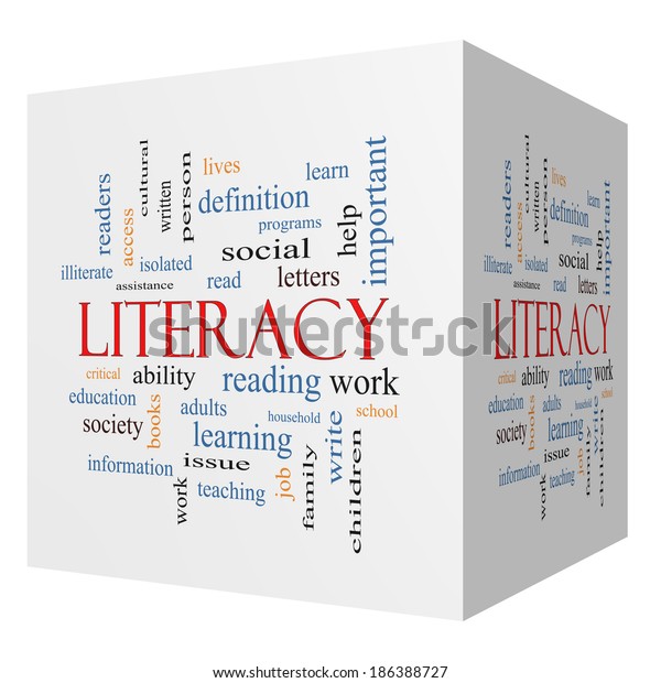 Literacy 3d Cube Word Cloud Concept Stock Illustration 186388727 ...
