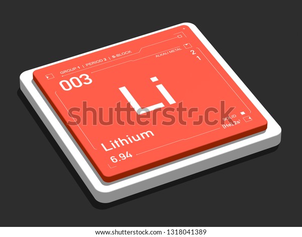 Lithium Element Symbol Periodic Table Series Stock Illustration ...