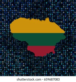 Lithuania Map Flag On Hex Code Stock Illustration 659687083 | Shutterstock