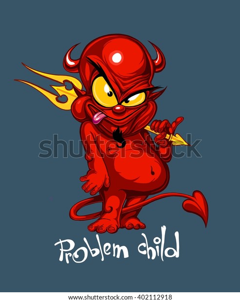 Little Devil Problem Child Cartoon Character Stock Illustration 402112918