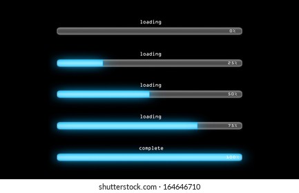 Blue Progress Bar Loading Template App Stock Vector (Royalty Free ...