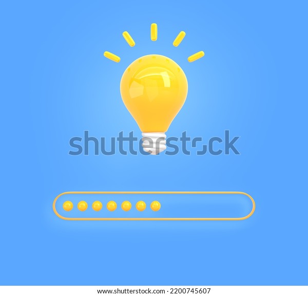 Loading Bar Icon Glowing Light Bulb Stock Illustration 2200745607 ...