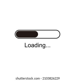 Loading Icon Black On White Background Stock Illustration 2103826229 ...