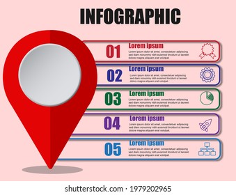 Location Abstract Geolocation Map Concept Infographics Stock ...