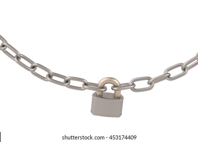 Lock Chains On White Background3d Illustration Stock Illustration ...