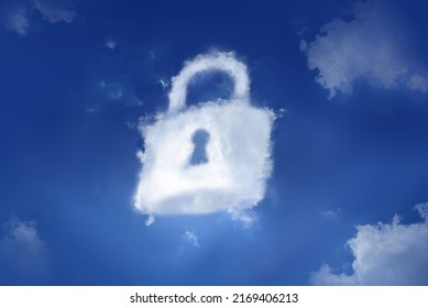 Lock Symbol Cloud Floating Clear Sky Stock Illustration 2169406213 ...