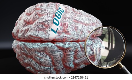 Logic Human Brain Concept Showing Hundreds Stock Illustration ...