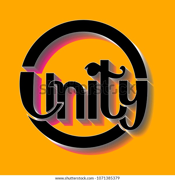 Logo Design Word Unity Written Inside Stock Illustration 1071385379 ...