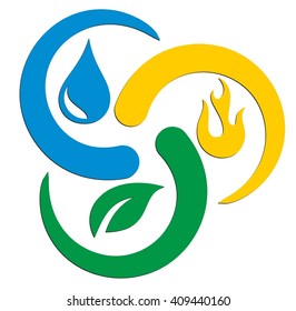 Four Natural Elements Icons Air Earth Stock Vector (Royalty Free ...