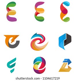 Logo Idea Letter E Set Stock Illustration 1104617219