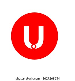 Logo Initial U Red White Background Stock Illustration 1627269334 ...