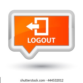 Logout Orange Banner Button Stock Illustration 444532012
