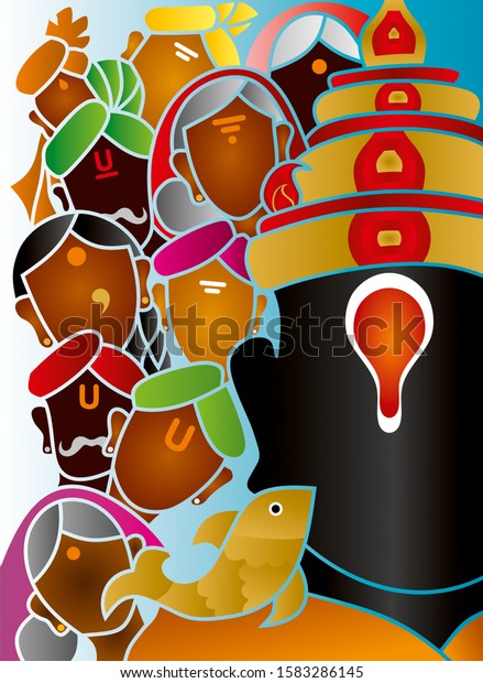 Lord Vitthal His Devotees Background Known Stock Illustration 1583286145