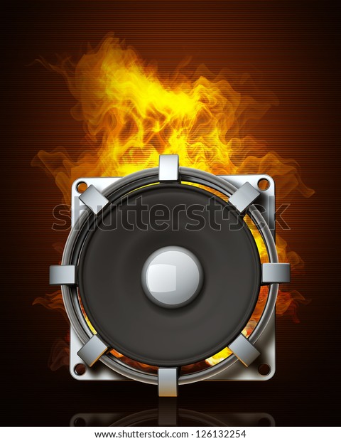 Loudspeaker Fire High Resolution 3d Image Stock Illustration 126132254 ...