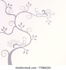 Love Birds Tree Vector Version Available Stock Illustration 77084224