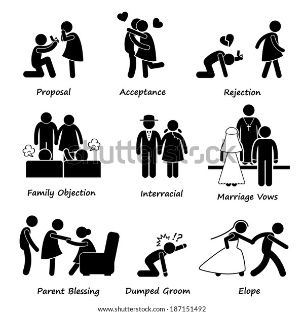 Love Couple Marriage Problem Difficulty Stick 스톡 일러스트 187151492 ...
