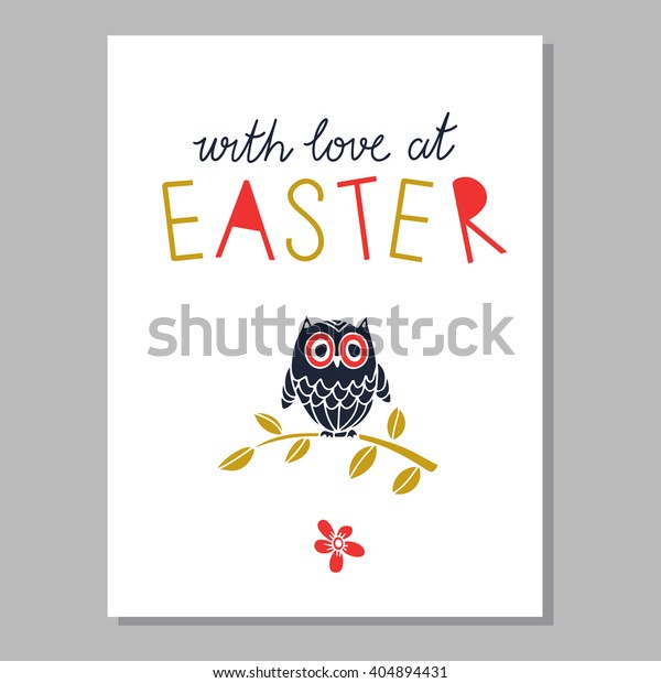 Love Easter Card Design Calligraphic Text Stock Illustration 404894431