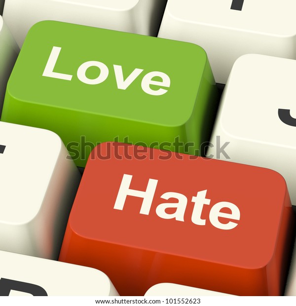 Love Hate Computer Keys Shows Emotion Stock Illustration 101552623 ...