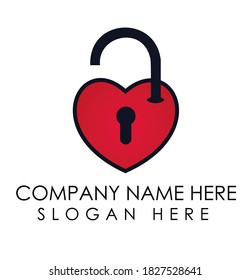Love Lock Logo Create Illustrator Red Stock Illustration 1827528641 ...