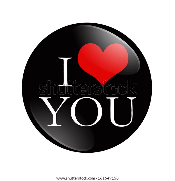 Love You Button Black Red Button Stock Illustration 161649158 ...