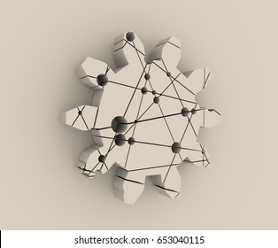 Low Poly Gear Model Concept Triangular Stock Illustration 653040115 ...