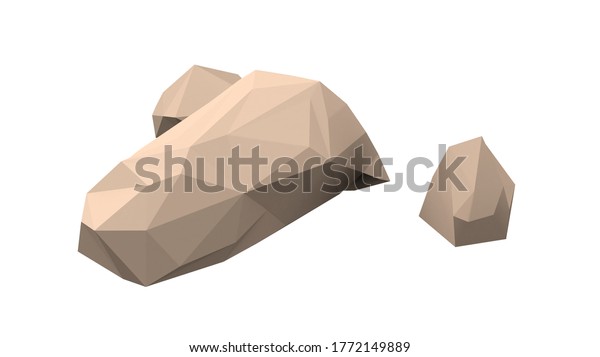 Low Poly Group Rocks Isolated On Stock Illustration 1772149889 ...