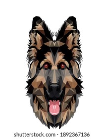 Low Poly Hand Trace German Shepherd Stock Illustration 1892367136 ...