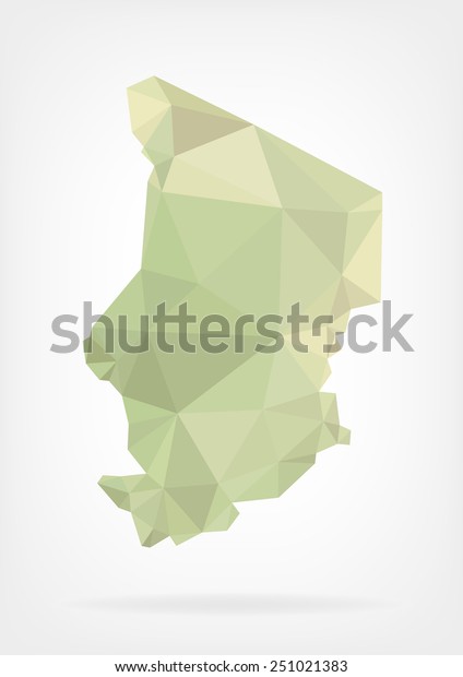 Low Poly Map Chad Stock Illustration 251021383 | Shutterstock
