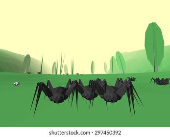 Low Poly Retro Style Bug World Stock Illustration 297450392 | Shutterstock