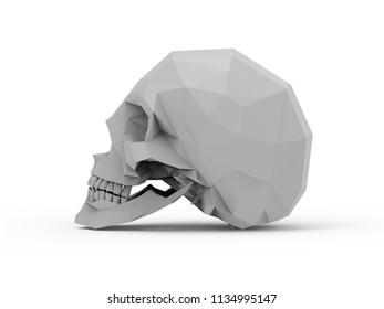 Low Poly Skull 3d Render Stock Illustration 1134995147