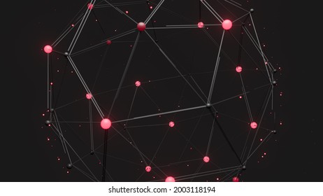 Low Poly Sphere Structure Glowing Vertices Stock Illustration ...