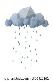 Low Poly Storm Cloud 3d Illustration Stock Illustration 1912135030 ...