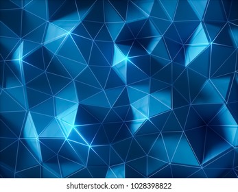 Low Polygon 3d Rendering Blue Abstract Stock Illustration 1028398822 ...
