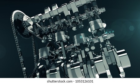 Lowangle Shot Working V8 Engine Lens Stock Illustration 1053125966 ...