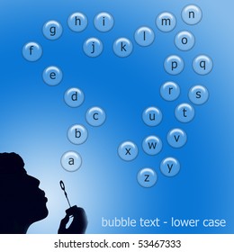 Lower Case Alphabet Text Inside Bubbles Stock Illustration 53467333 ...