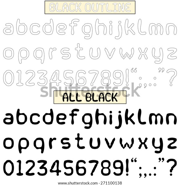 Lower Case Alphabets Numerals Punctuation Characters Stock Illustration ...