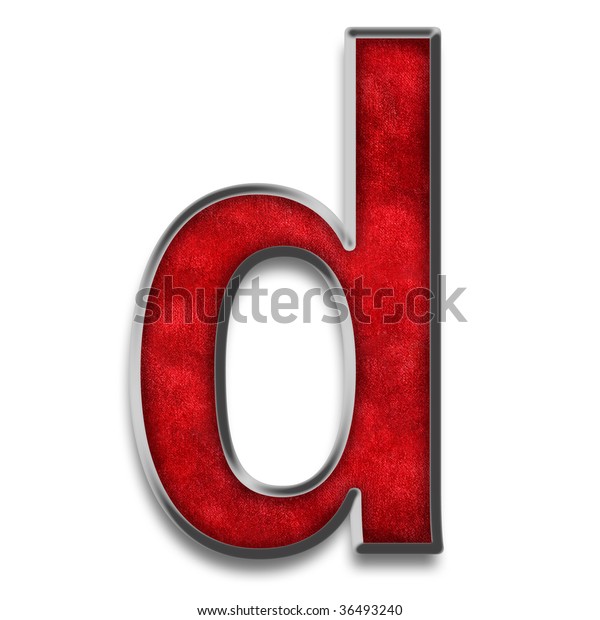 Lowercase D Red Texture Metallic Silver Stock Illustration 36493240 ...