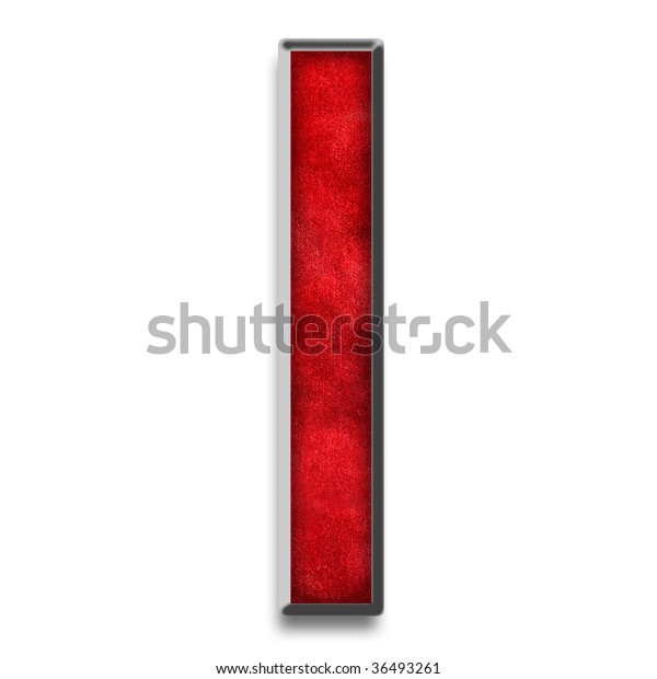 Lowercase L Red Texture Metallic Silver Stock Illustration 36493261