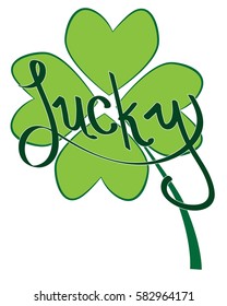 Lucky Four Leaf Clover Stock Illustration 582964171 | Shutterstock
