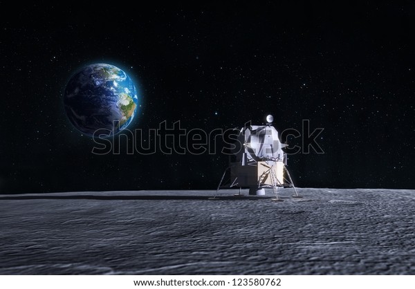 Lunar Lander Cg Render Original Apollo Stock Illustration 123580762 ...