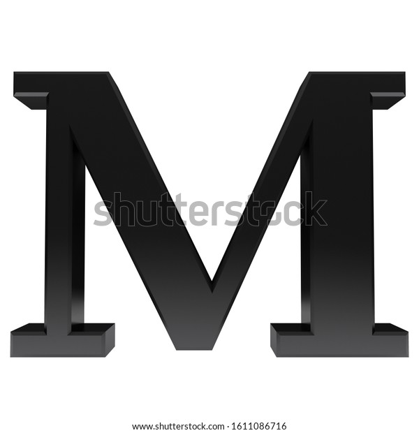 M Letter Black 3d Rendering Sign Stock Illustration 1611086716 ...