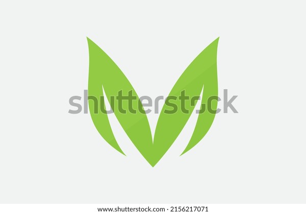 M Letter Leaf Logo Vector Stock Illustration 2156217071 | Shutterstock