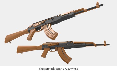 Machine Gun Right Side View Isolated Stock Illustration 1776994952 ...