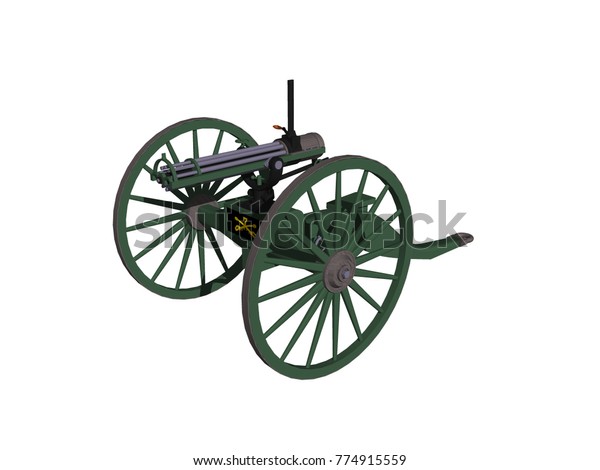 Machine Gun Wheels 3d Rendering: ilustración de stock 774915559 ...