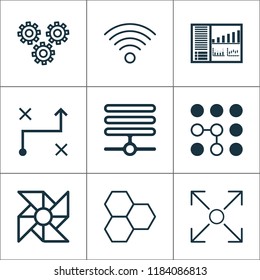 Machine Icons Set Computational Complexity Wifi Stock Illustration ...