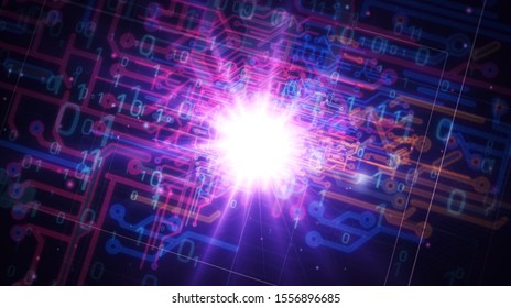 Machine Learning Futuristic 3d Rendering Illustration Stock ...