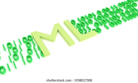 Machine Learning Ml Green Concept Binary Stock Illustration 1938017308 ...